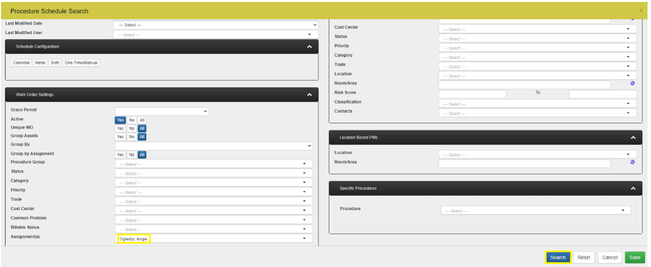 Reassigning Active Procedure Schedules: – FSI